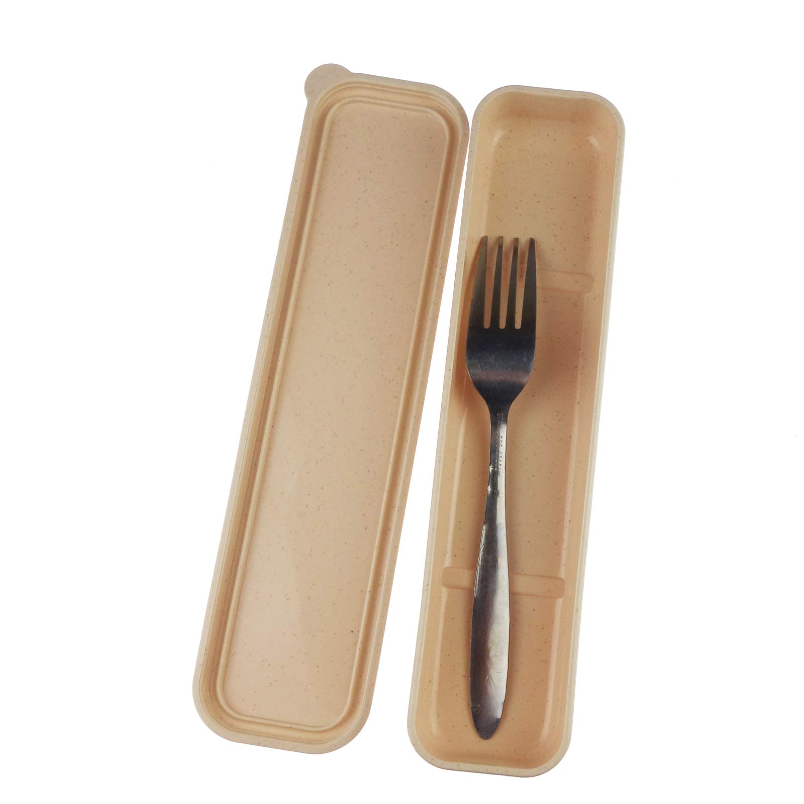 Zelerdo 4 Pack Portable Travel Tableware Storage Box Case for Cutlery Kit (Blue Green Beige Pink)