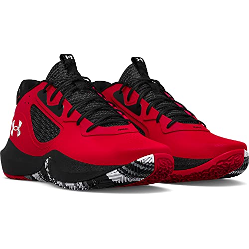 Under Armour Unisex Lockdown 6 Basketball Shoe, Red, 10, US