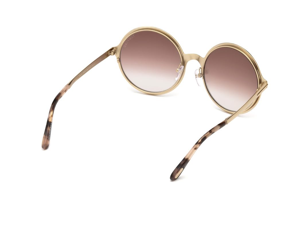 Tom Ford FT0572 28Z Shiny Rose Gold Ava Round Sunglasses Lens Category 2 Size 5