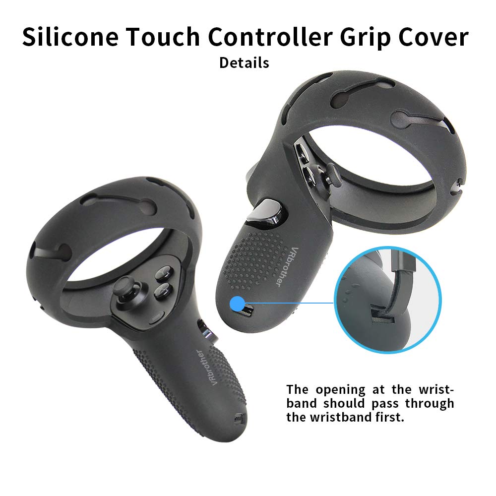 VRbrother Newer Version Touch Controller for Oculus Quest/Rift S VR not easy to fall off anti-collision Protection Accessories handle are reserved infrared not interfere with any of the functions