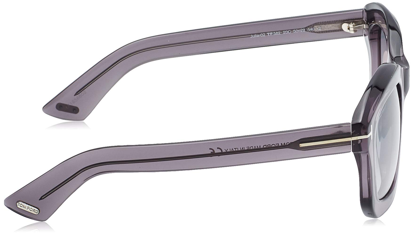 Tom Ford FT0582 Sunglasses - Grey Frame, Smoke Mirror Lenses, 50 mm Lens Diameter FT05825020C
