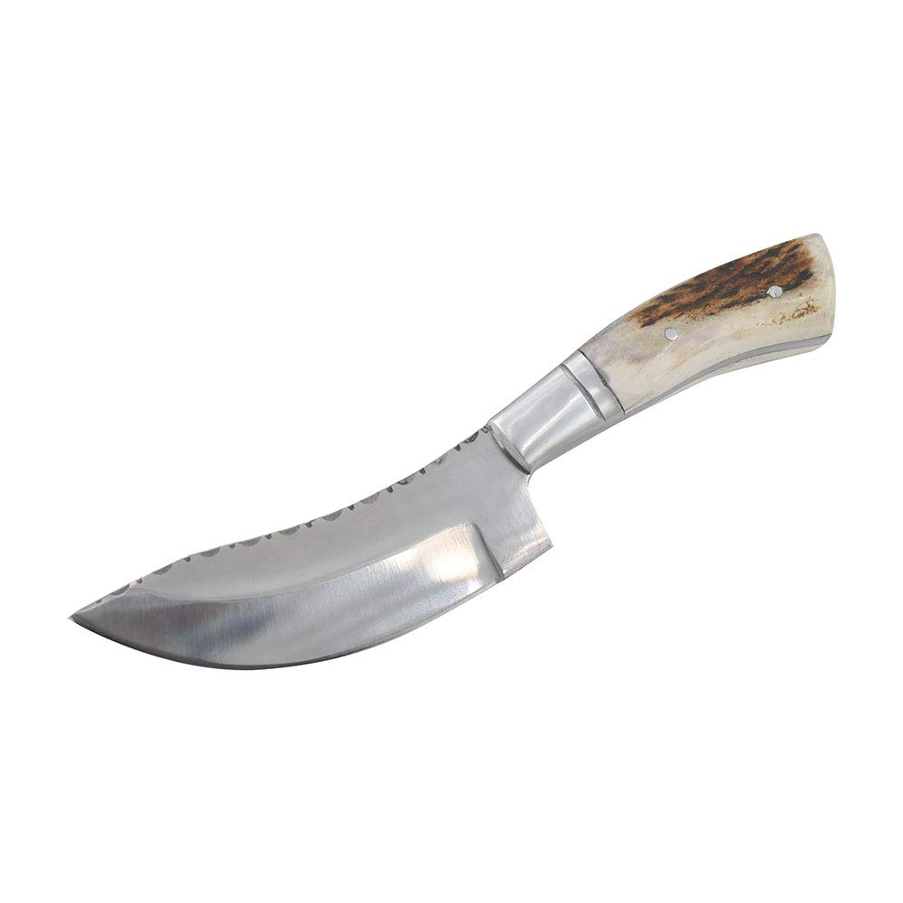 Wild Turkey Handmade Wood Handle Full Tang Fixed Blade Hunting Knife With Genuine Leather Sheath