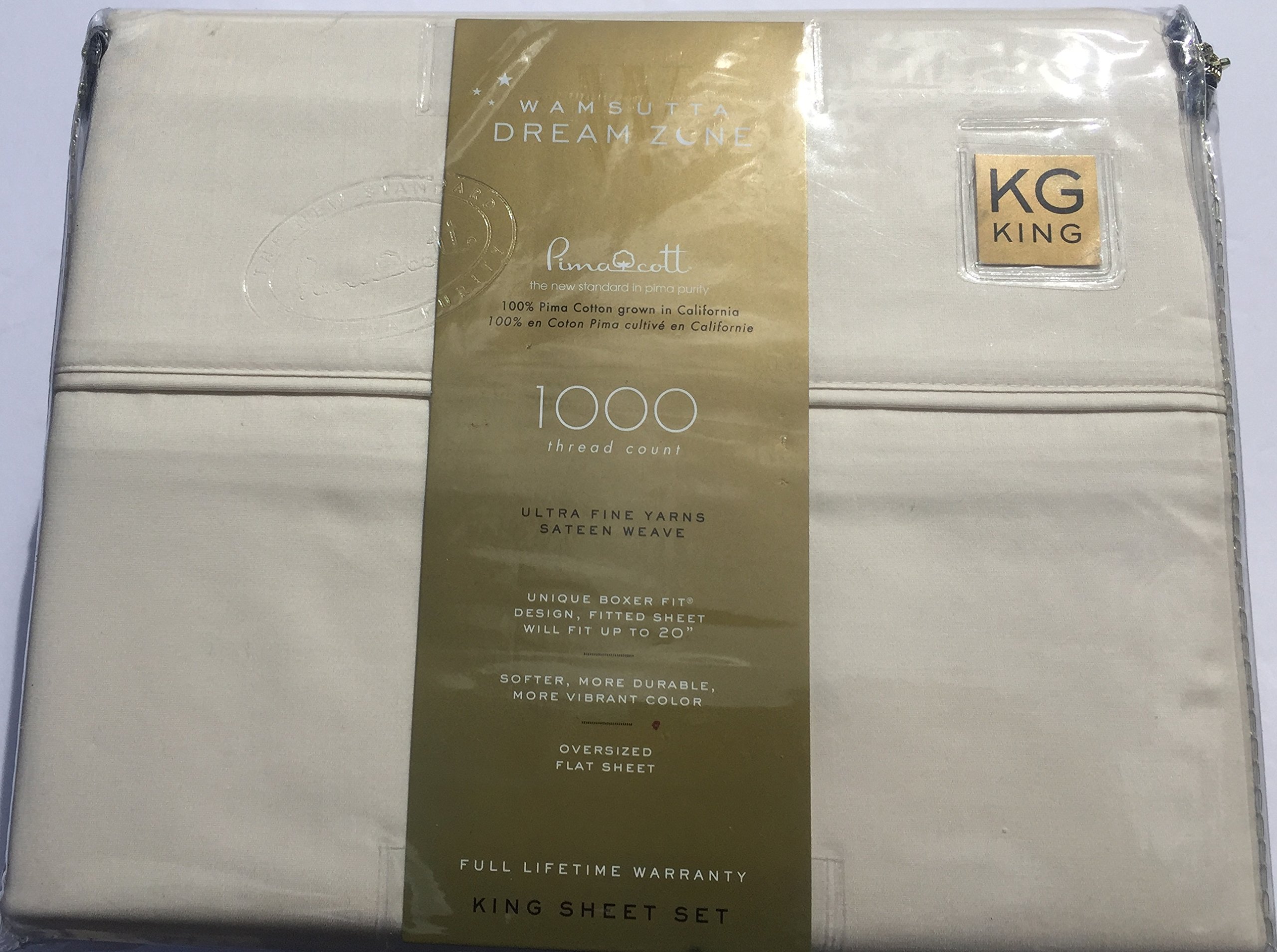 Wamsutta Dream Zone 1000-Thread-Count PimaCott King Sheet Set in Ivory