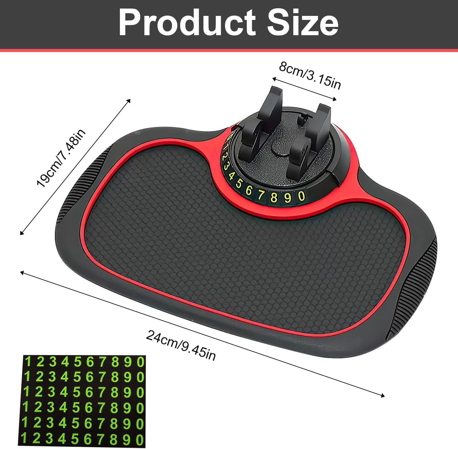 YCNASSS Multifunction Car Anti-Slip Mat Auto Phone Holder, Car Phone Mount Silicone Car Pad Mat, Universal Multifunction Car Dashboard Mat with Phone Holder for Phones, Keys, Gadgets