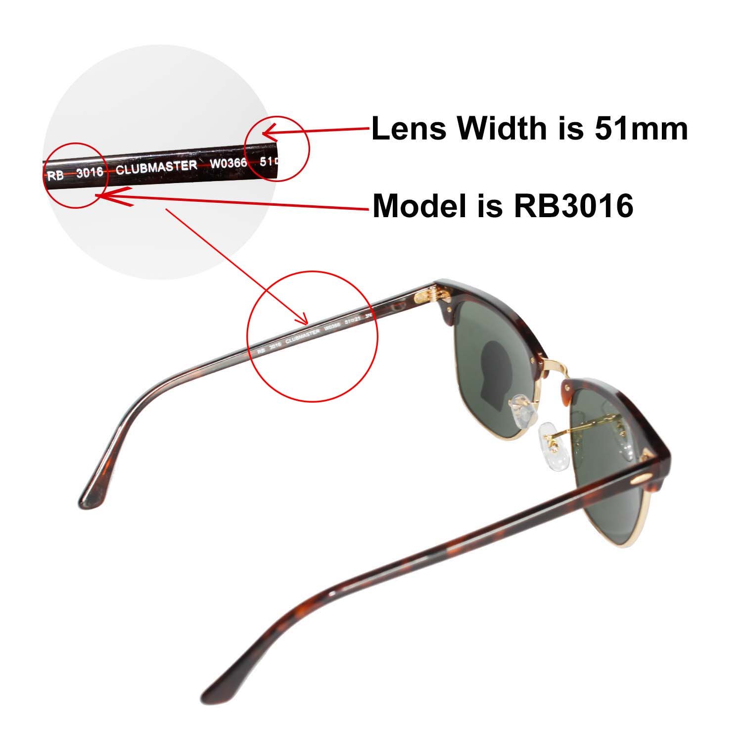 Walleva Brown Polarized Replacement Lenses For Ray-Ban RB3016 51mm(Lens Width) Sunglasses