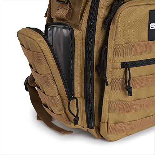 Sager Creek Dad Diaper Bag Backpack with Changing Pad. Waterproof Military Diaper Backpack for Men w/Insulated Compartment (Brown)