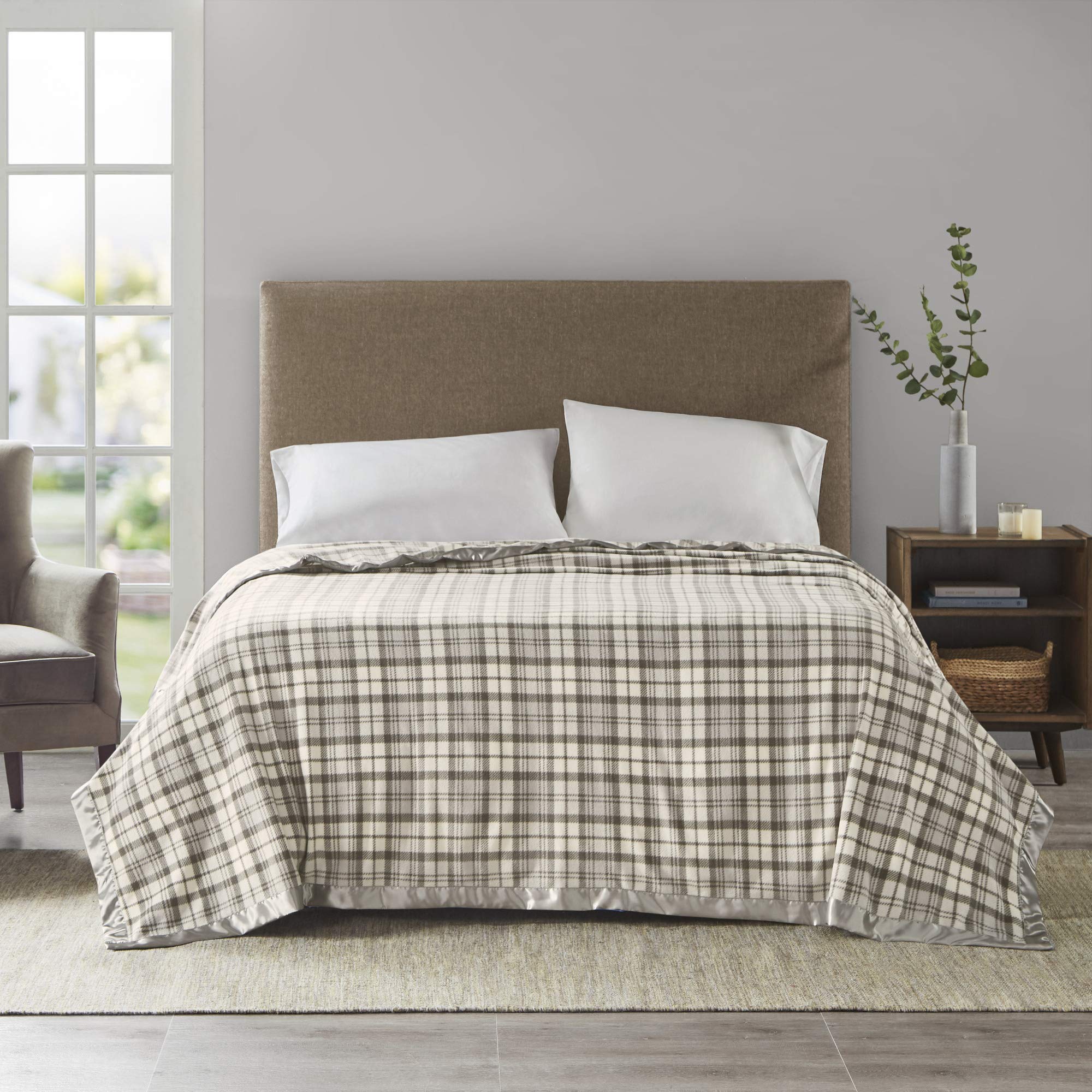 Sleep Philosophy True North Micro Fleece Luxury Premium Soft Cozy Mircofleece Blanket for Bed, Couch or Sofa, King, Grey