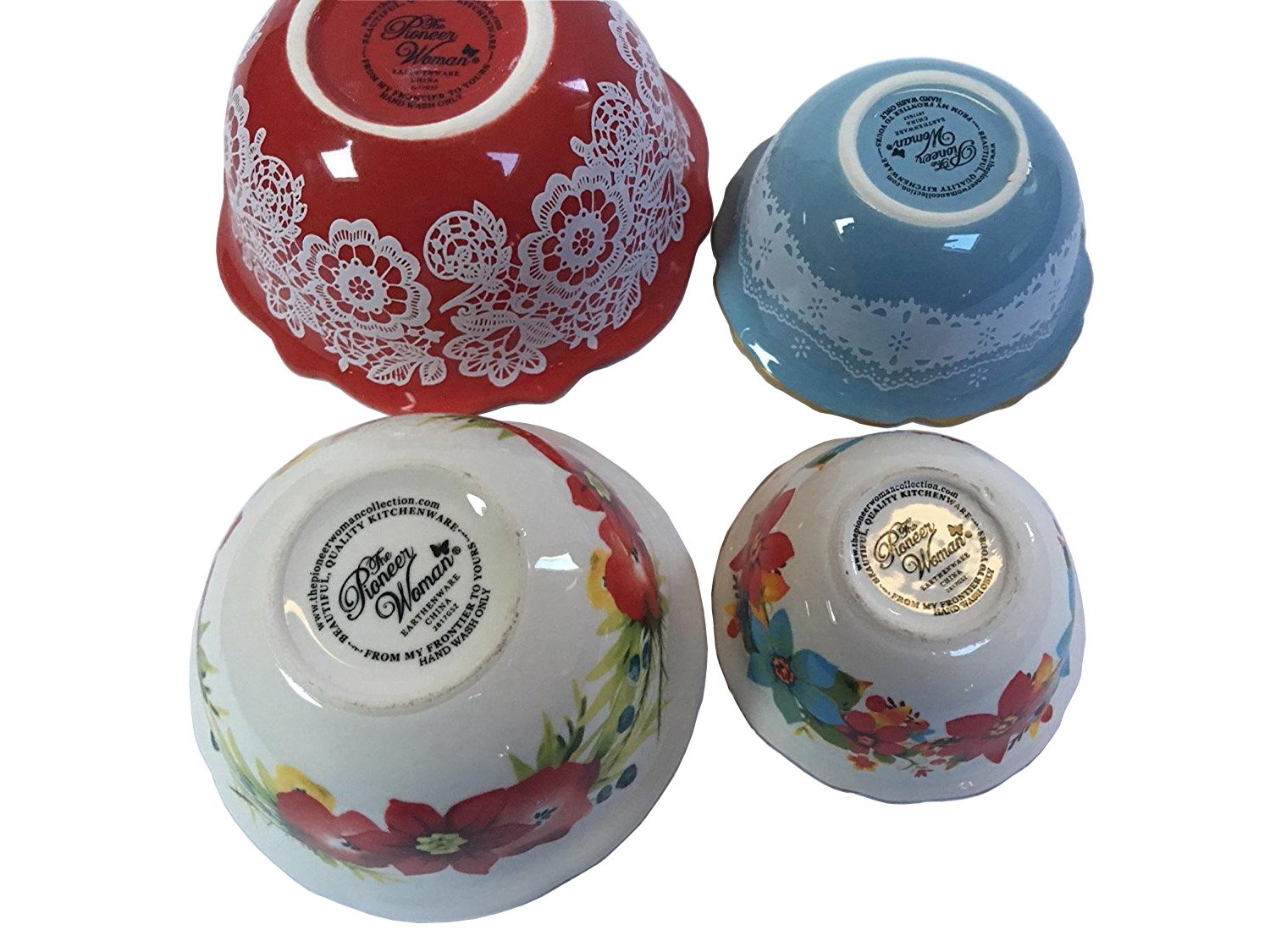 The Pioneer Woman Flea Market 4-Piece Ceramic Decorated Measuring Bowls