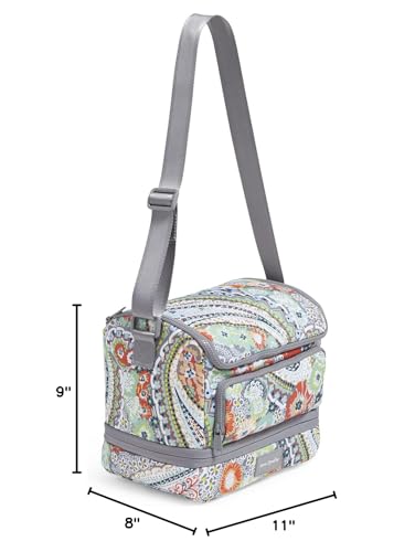 Vera Bradley Women's Recycled Lighten Up Reactive Expandable Cooler Lunch Bag, Citrus Paisley, One Size