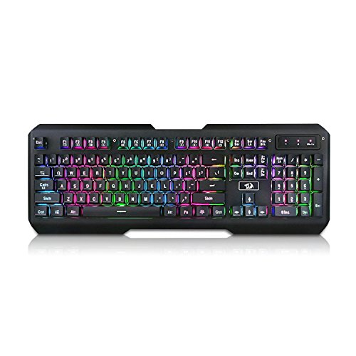 Redragon K506 Centaur 7-Color Rainbow Backlit Full-Size Gaming Keyboard with Numeric Keypad (Black)