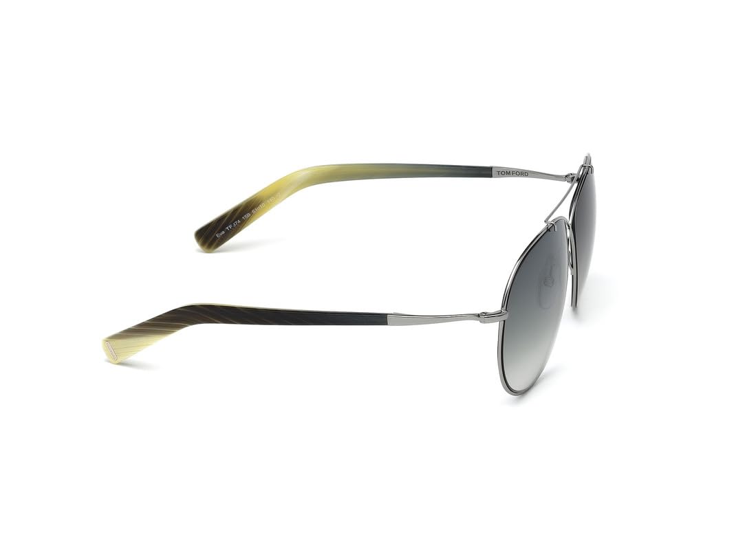 Tom Ford Criss Cross Sunglasses TF374 Eva 15B Ruthenium/Horn 61mm FT0374