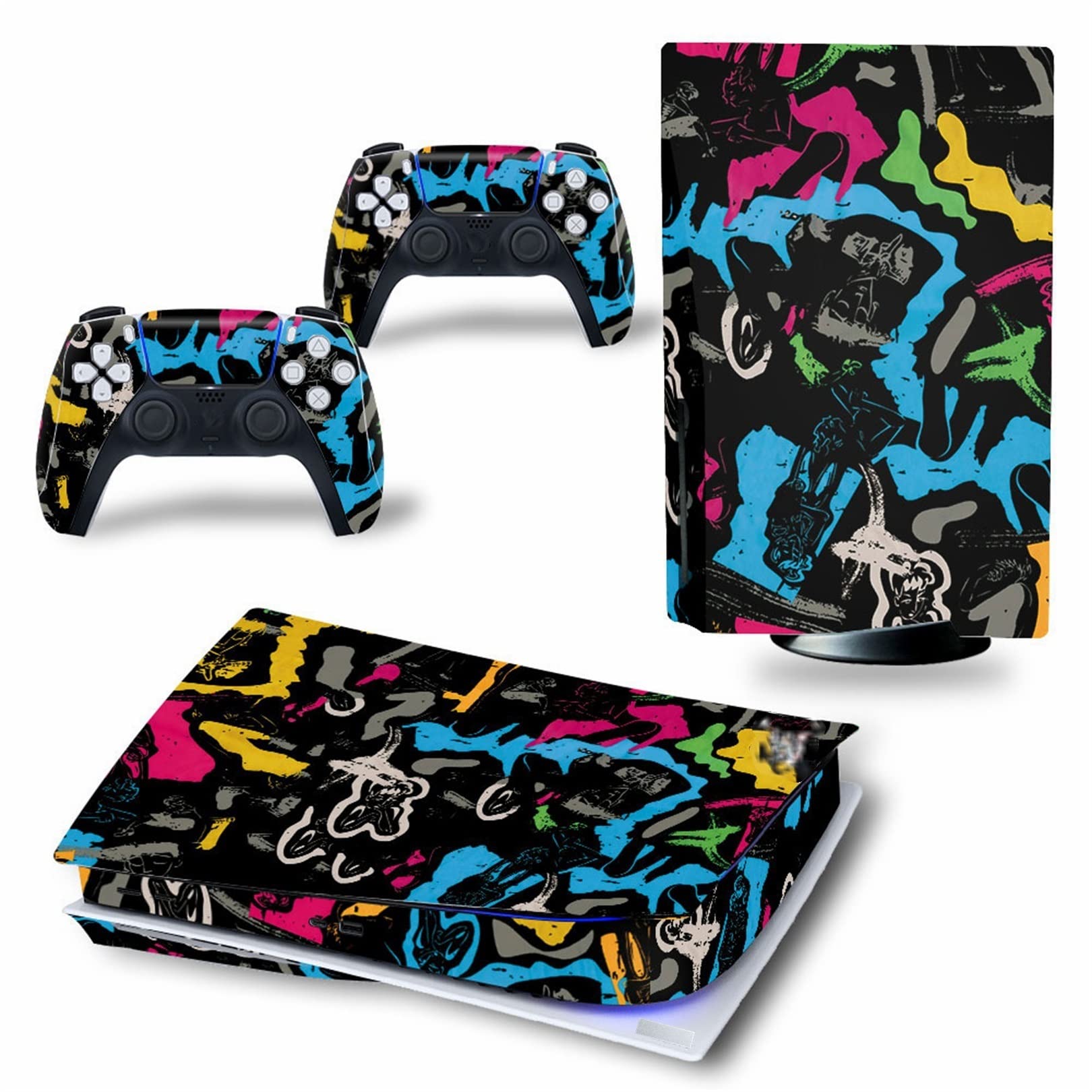 WREXIL LEEWEE for PS5 Skin Disc Edition & Digital Edition Console and Controller Vinyl Cover Skins Wraps Scratch Resistant, Compatible 68978 No Foaming (Size : Digital Edition)