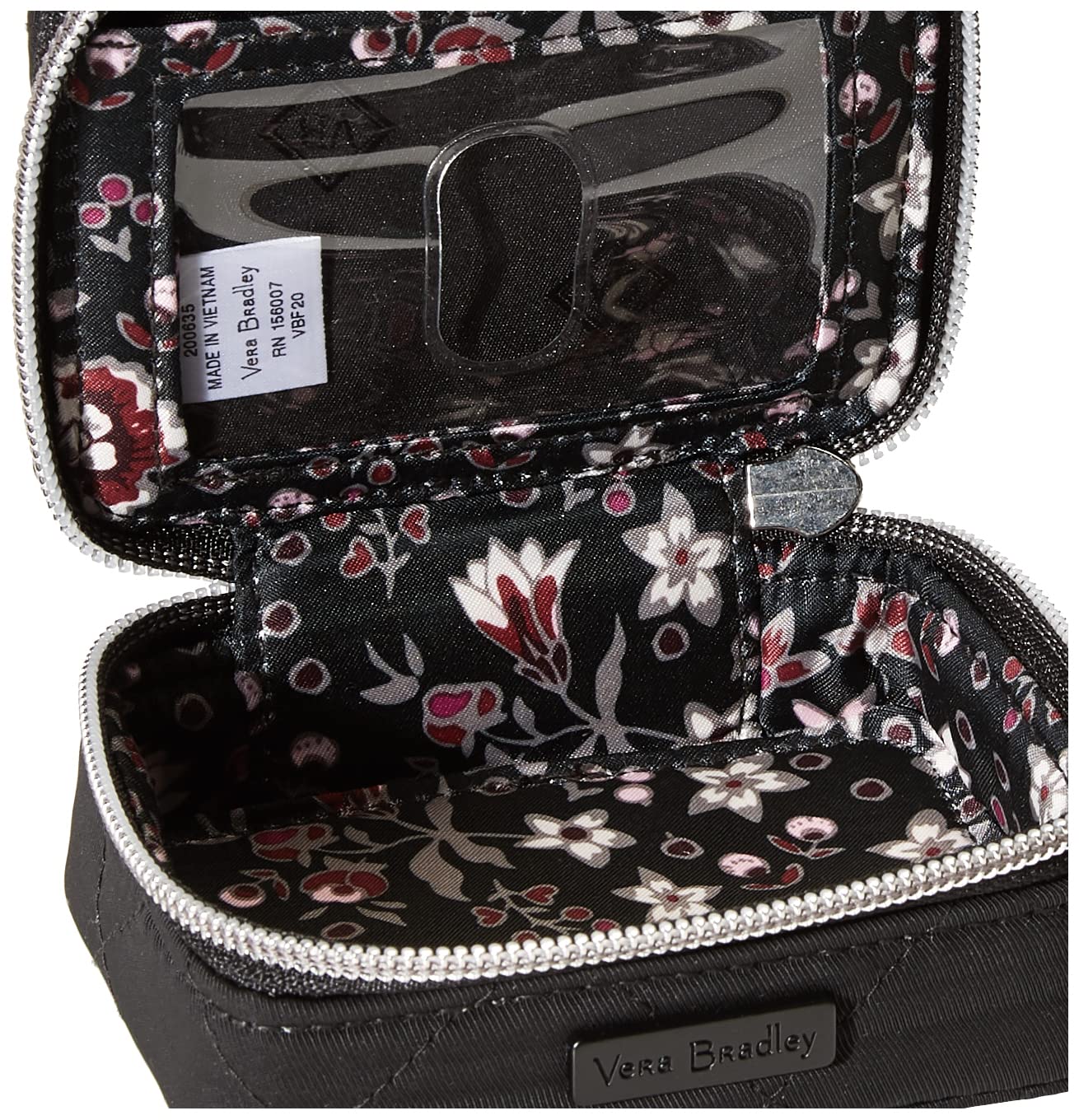 Vera Bradley Women's Performance Twill Travel Pill Organizer, Floating Plum Pansies, One Size