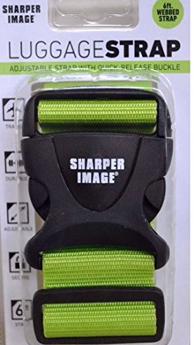 Sharper Image 6ft Adjustable Luggage Strap, Lime Green