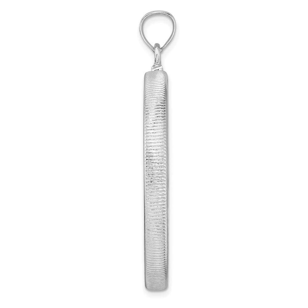Sterling Silver 39.4 x 3.1mm 1 oz. Screw Top Coin Polished Bezel Pendant 39.4mm 3.1mm style QBP9