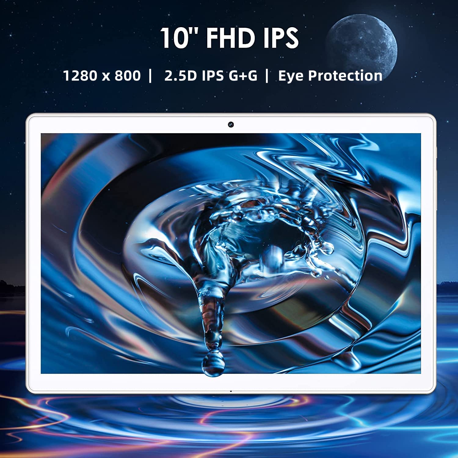 YOTOPT 10 inch Android 11 Tablet, 10.1 inch Octa-Core 5G/2.4Ghz WiFi Tablets, 4GB RAM 64GB Storage, 1TB Expandable, 2.5D IPS Display, 8MP Camera, GPS, Bluetooth, WiFi Tablet Case (Gold)