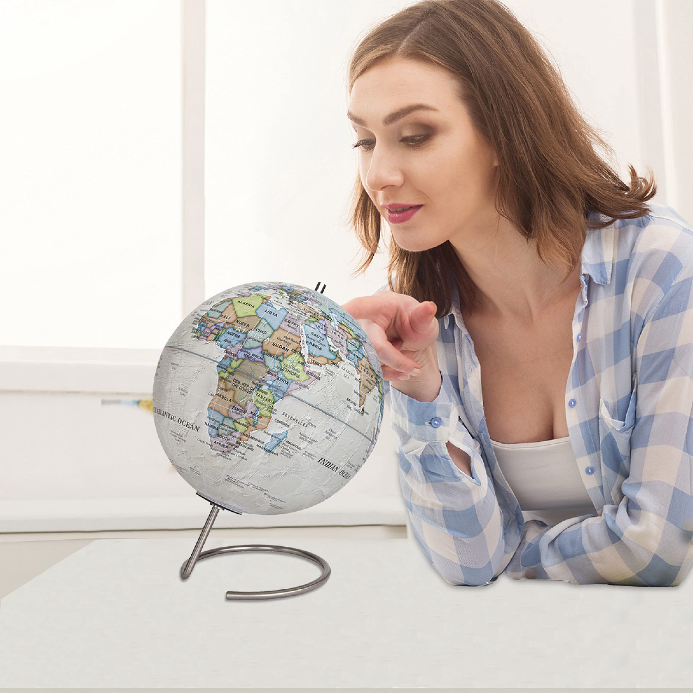 Waypoint Geographic MagneGlobe, 9” Metal Globe with 32 Magnetic Pins for Marking Travels, Interactive World Globe For Home or Office Decor, Gift for All, Antique