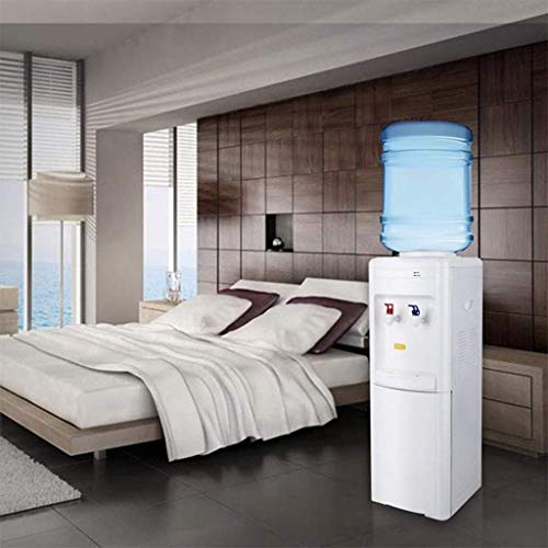 Vertical Water Dispenser Upgrade 5 Gallon Water Cooler Dispenser-Top Loading Freestanding Water Dispenser with Storage Cabinet, Two Temperature Settings-Hot(85℃-95℃), Normal Temperature(10-1