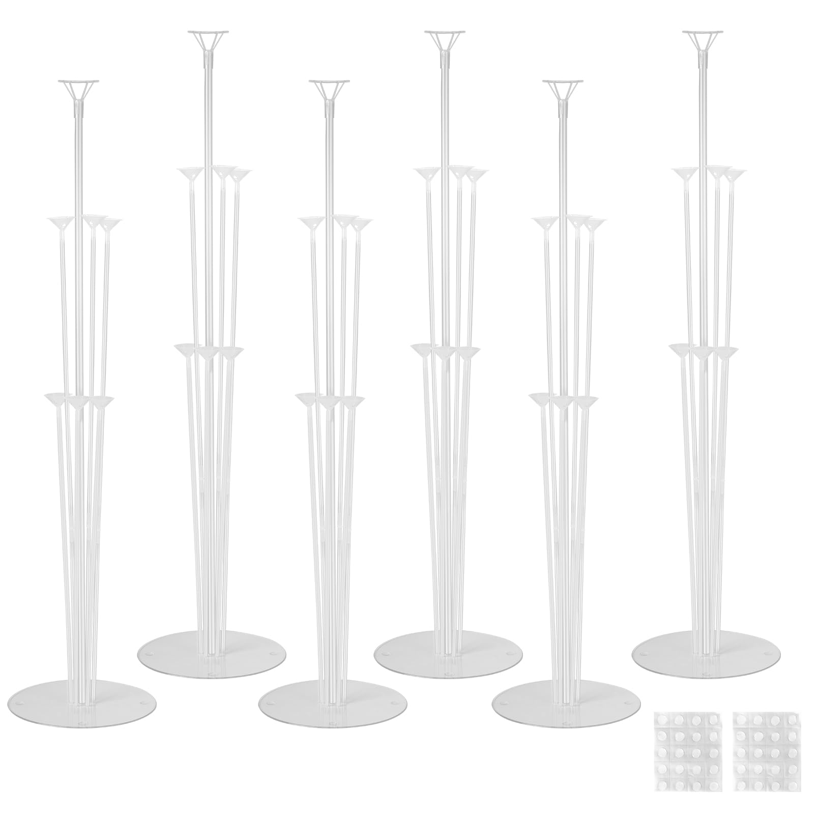 Voircoloria 6 Sets Balloon Stand Kits, Balloon Sticks with Base for Table Centerpieces Graduation Birthday Baby Shower Gender Reveal Party Decorations