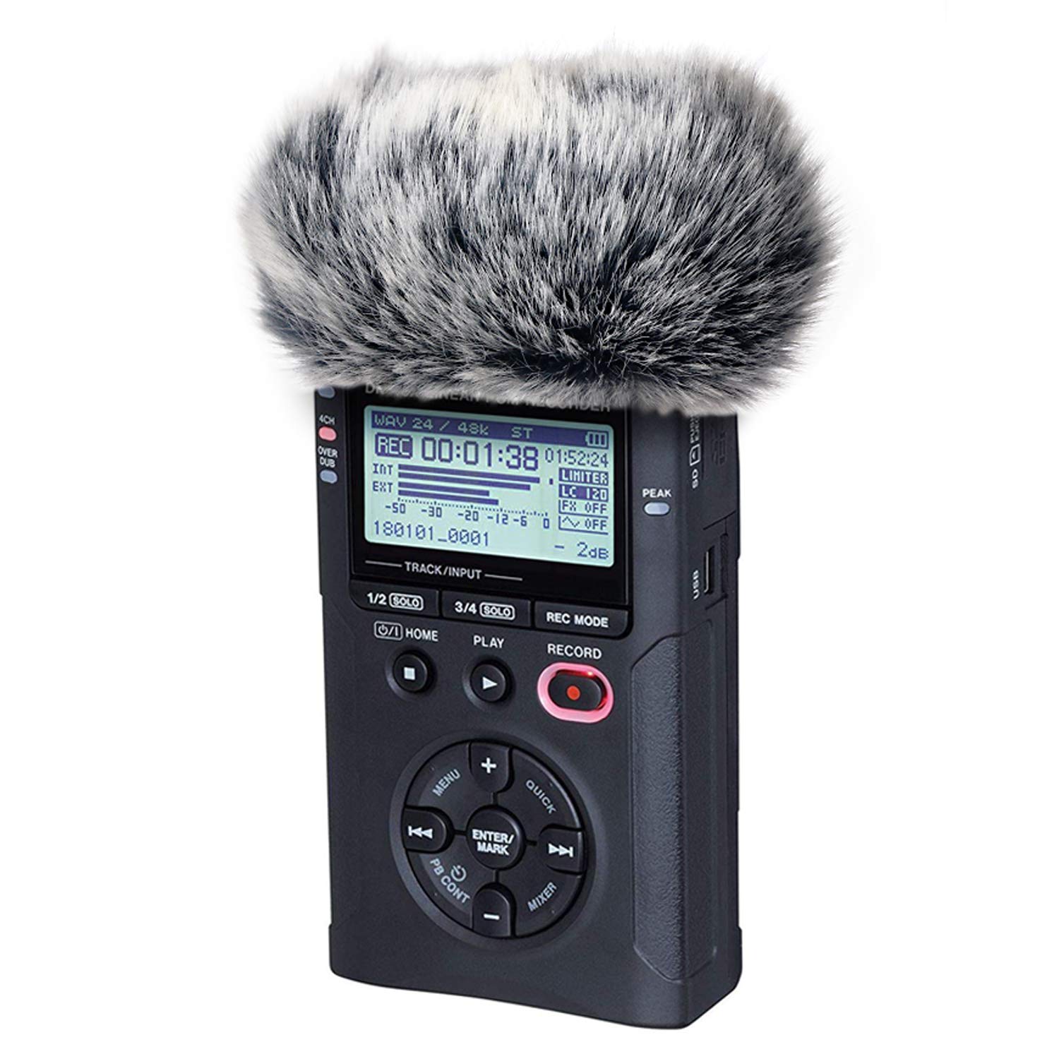 YOUSHARES DR40X Windscreen Muff for Tascam DR-40X DR-40 Portable Recorders, DR40 Mic Deadcat Windshield Windscreen Artificial Fur Wind Screen