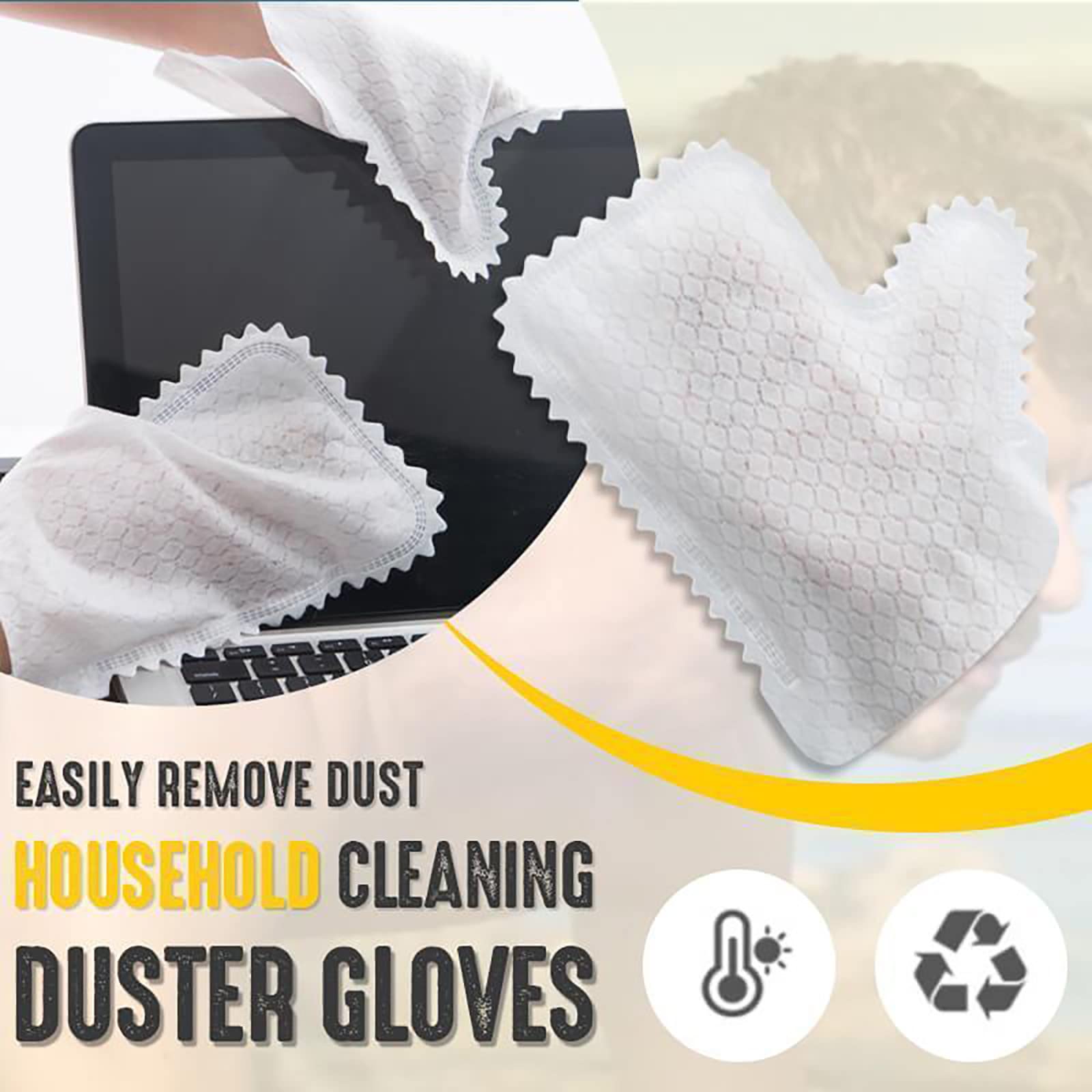 SAINGACE Multi-purpose Washable Dusting Gloves, 20PCS Home Electrostatic Dust Removal Gloves, Disposable Non-woven Gloves