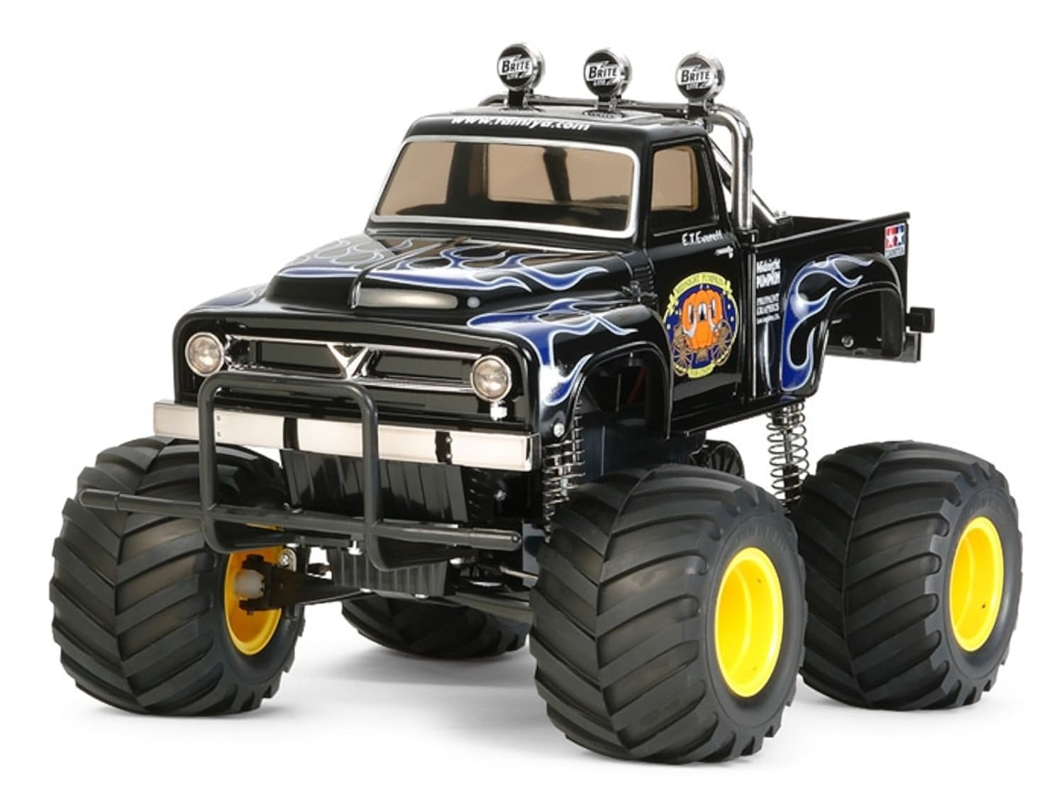 Tamiya TAM58547 The Midnight Pumpkin, Black Edition 1/12 Monster Truck Kit, Brown