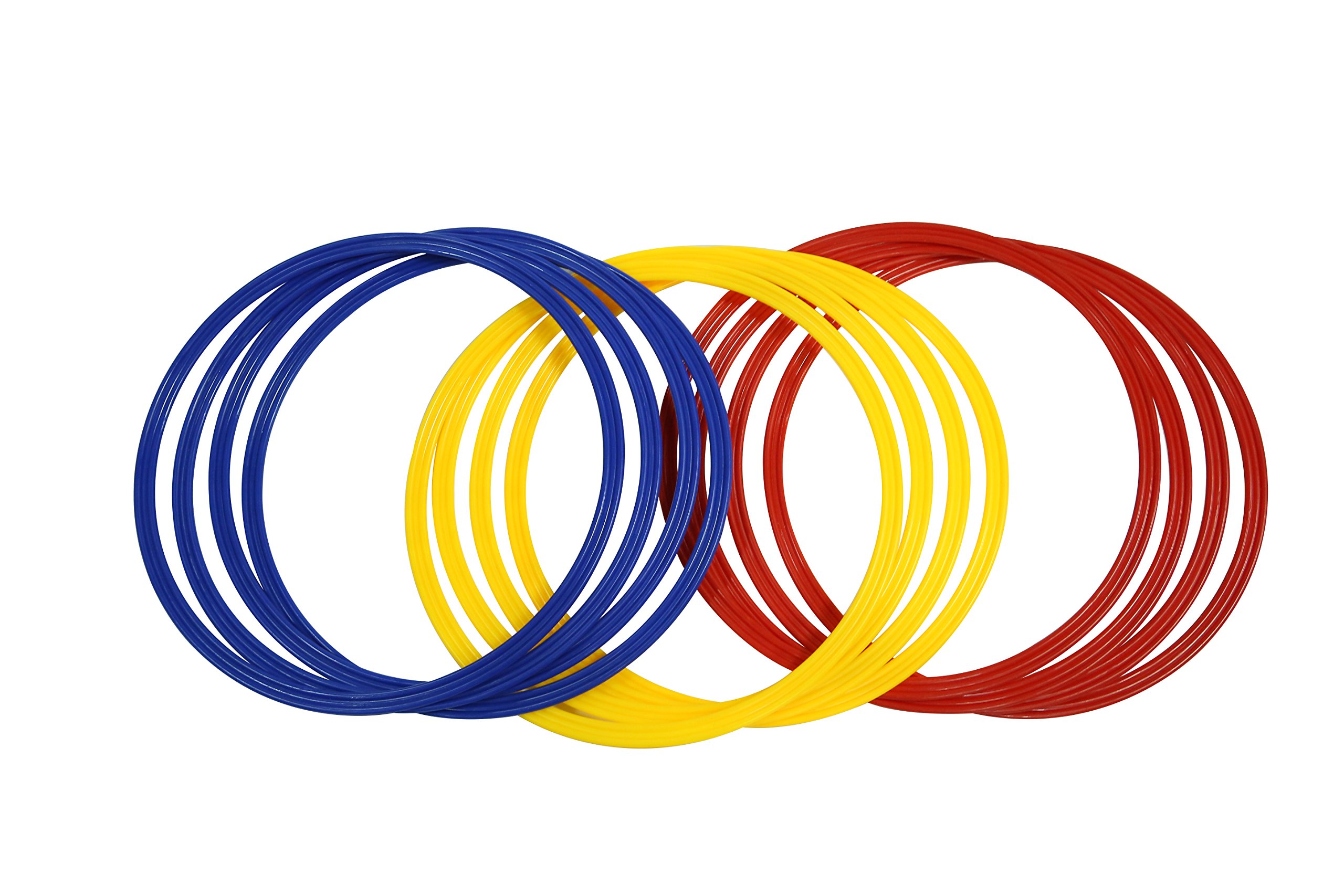Trademark Innovations Speed & Agility Training Rings - Set of 12 - 16" Diameter - With Carrycase - (Multicolor)