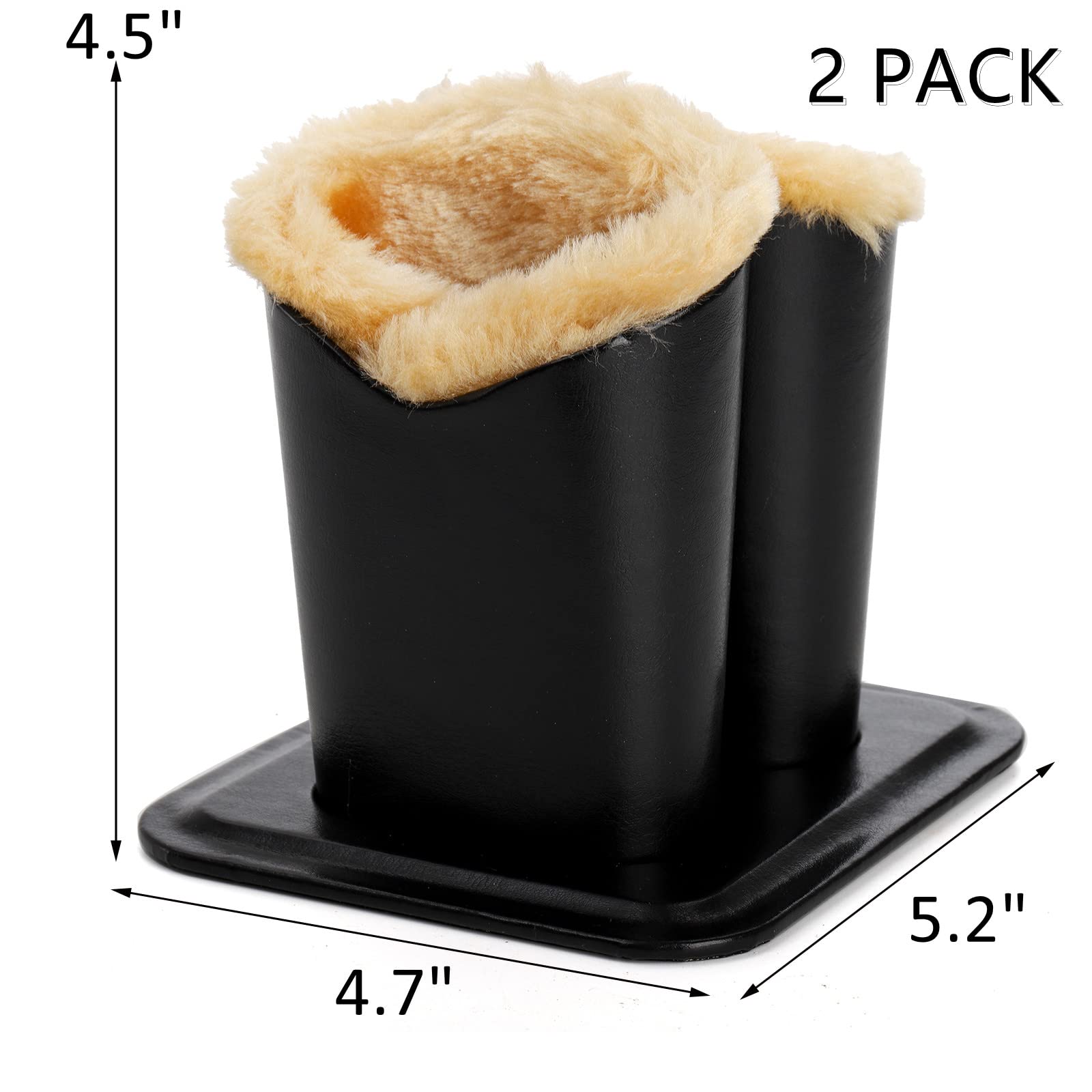 ZOOFOX 2 Pack Double Eyeglasses Holder, Plush Lined Leather Glasses Stand Case for for Desk or Nightstand