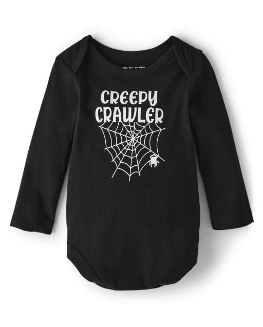 The Children's Place Baby and Newborn Long Sleeve Graphic Bodysuit, Creepy Crawler