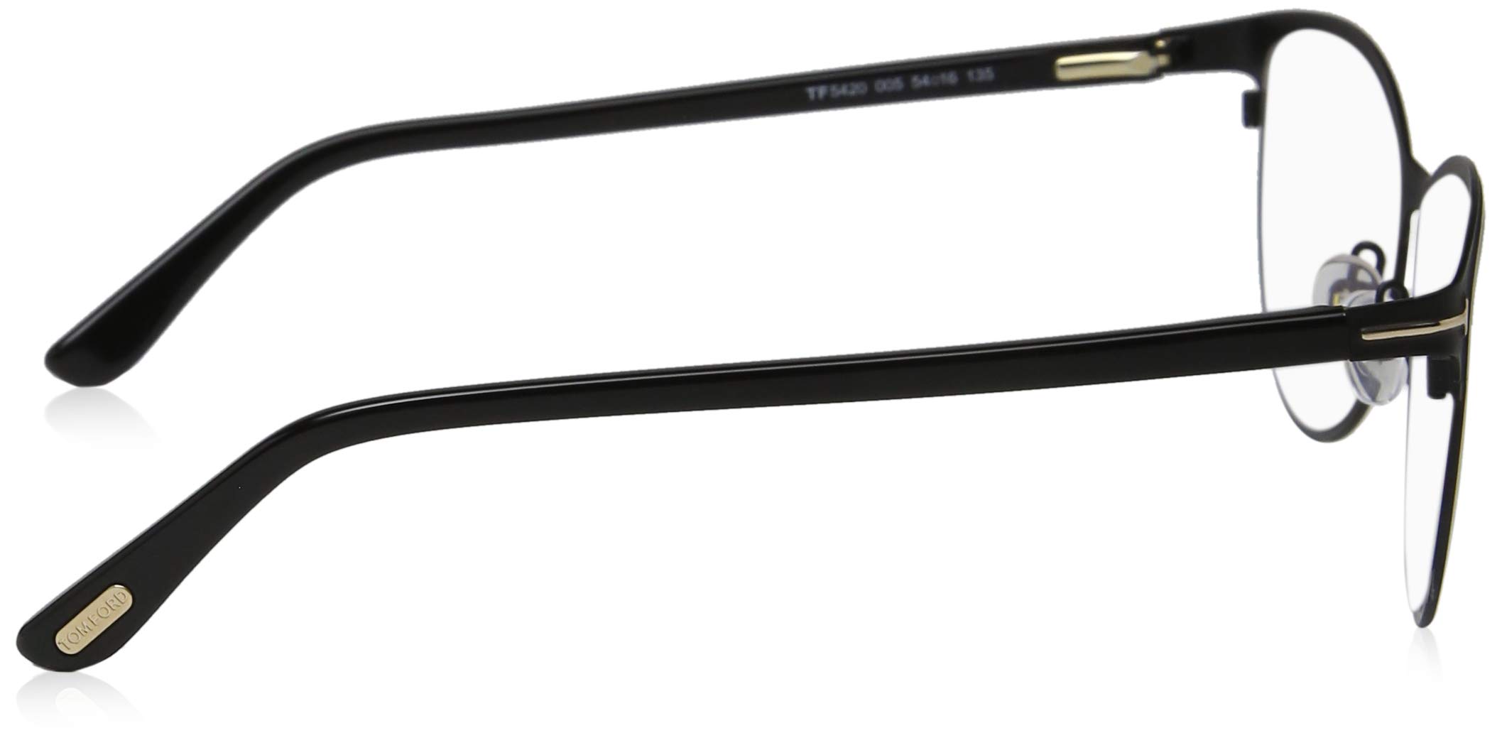 Tom Ford Oval Eyeglasses TF5420 005 Matte/Shiny Black/Gold 54mm FT5420