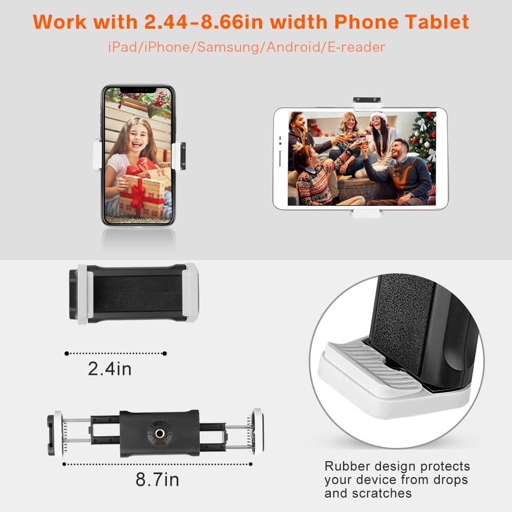 UBeesize Phone Tripod, UBeesize 50’’ Extendable Lightweight Aluminum Tripod Stand with Universal Cell Phone/Tablet Holder, Remote Shutter, Compatible with Smartphone & Tablet & Camera.