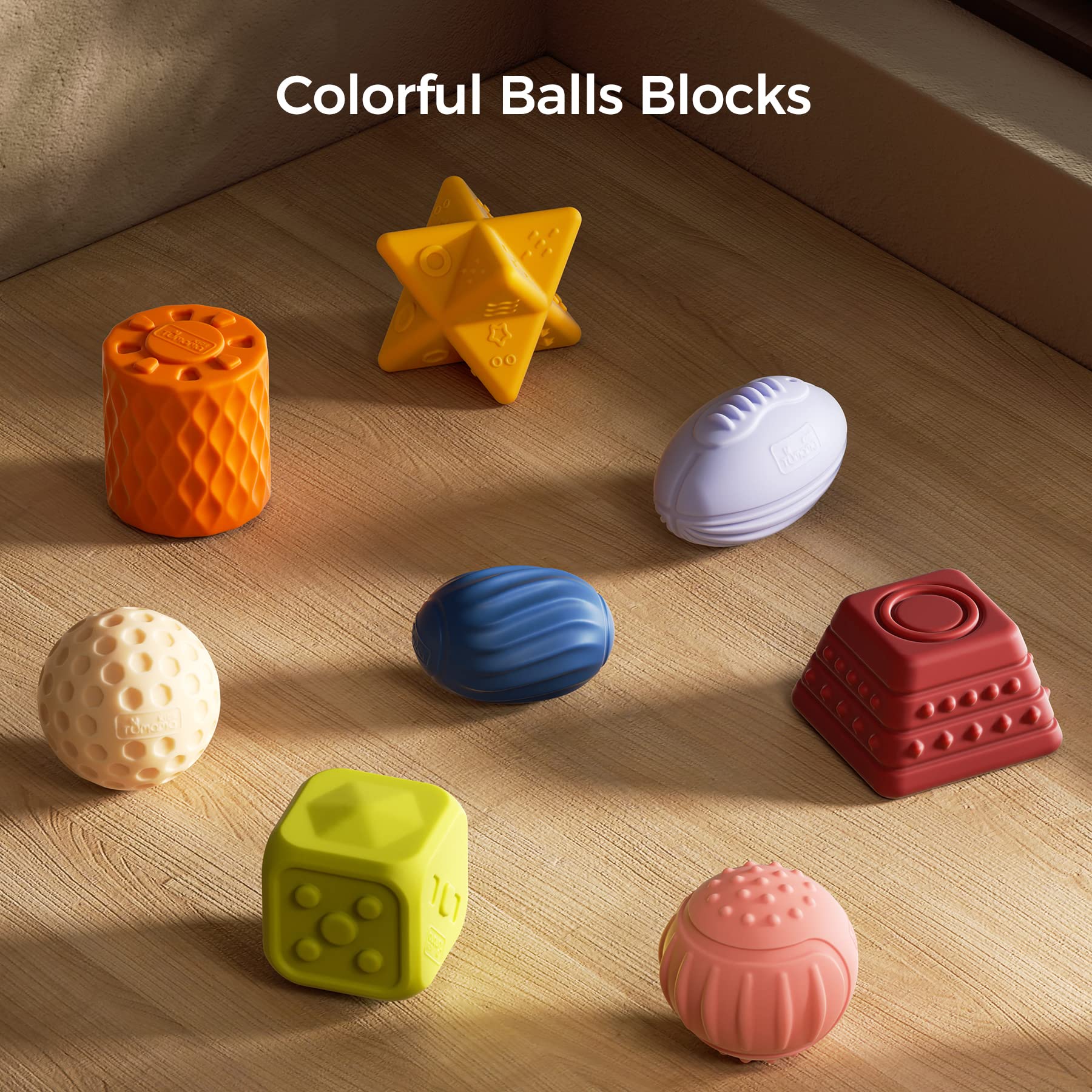 TUMAMA Baby Sensory Ball Set,Soft Textured Squeeze Balls Montessori Toys Easter Egg for Babies Toddlers 3-12 Months,6 Pack