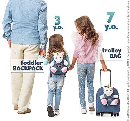 Unicorn Rolling Backpack for Girls, Kids Suitcase with Wheels, Kids Luggage, Toddler Suitcase