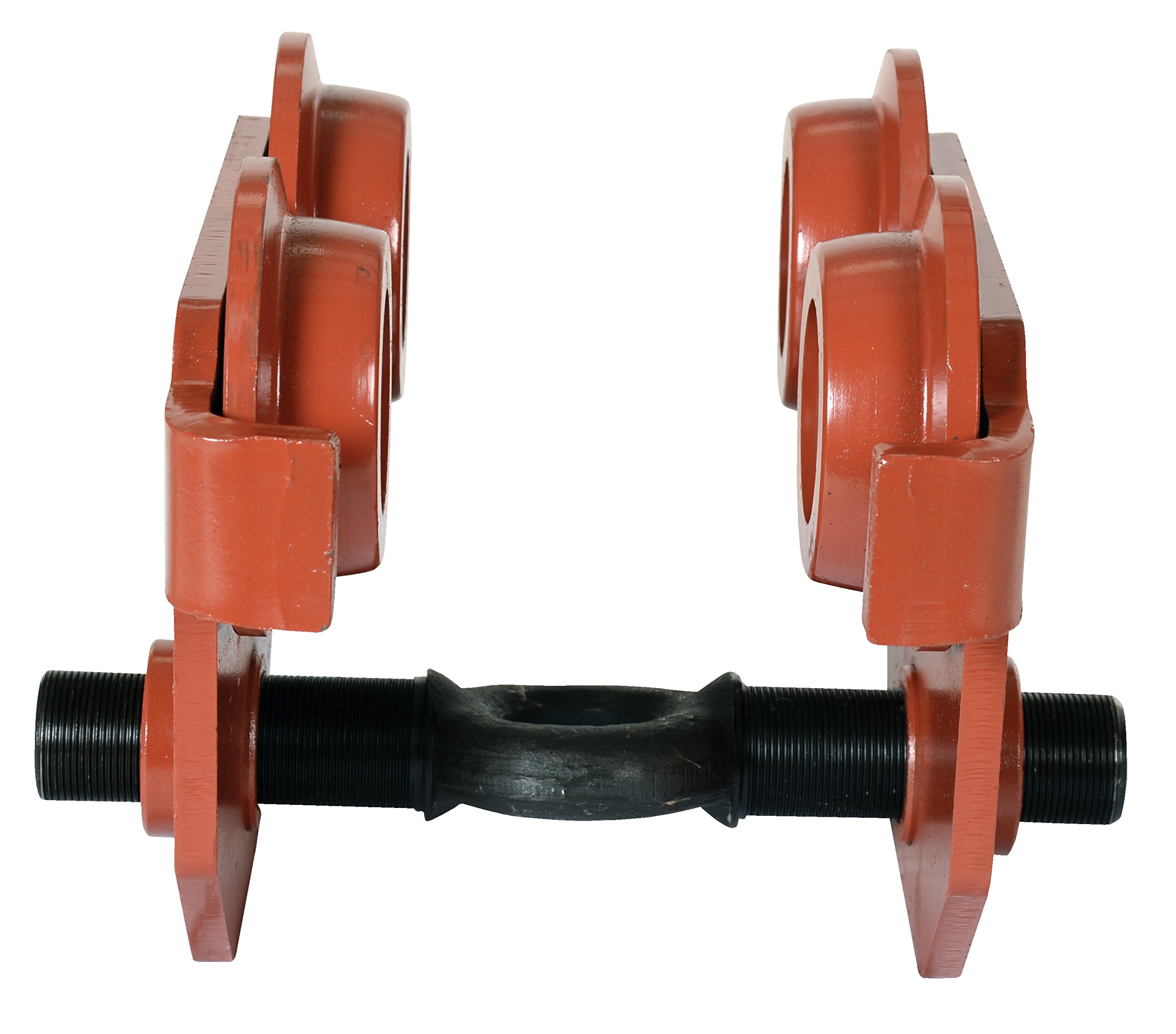 Vestil E-MT-6 Steel Low Profile Eye Manual Push Trolley, 6000 lbs Capacity, 3"- 8-5/8" I-Beam Flange, 3-3/8" Headroom