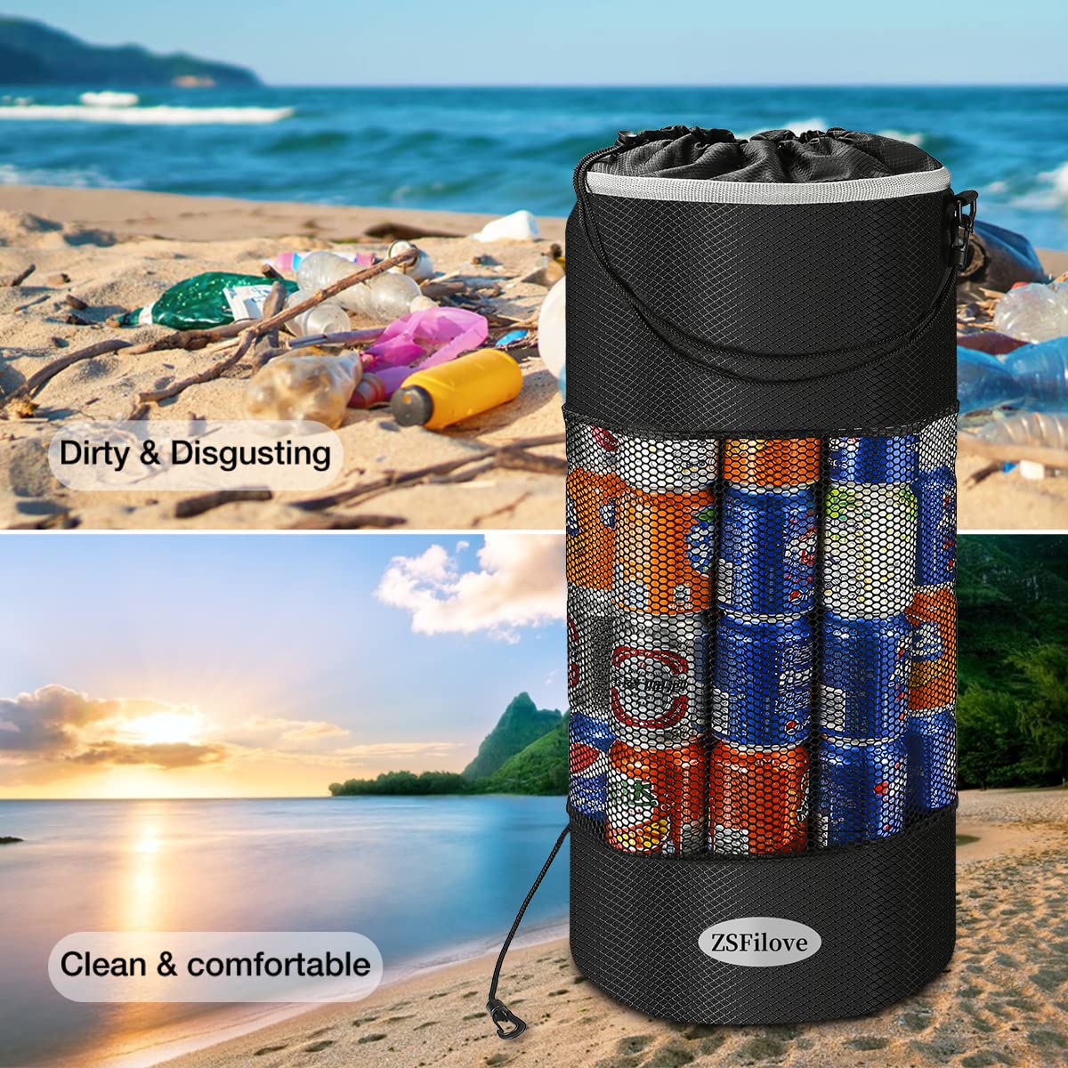 ZSFilove Boat Trash Bags Mesh Boat Trash Can,Boat Trash Bag for Your Boat, Kayak, or Camper
