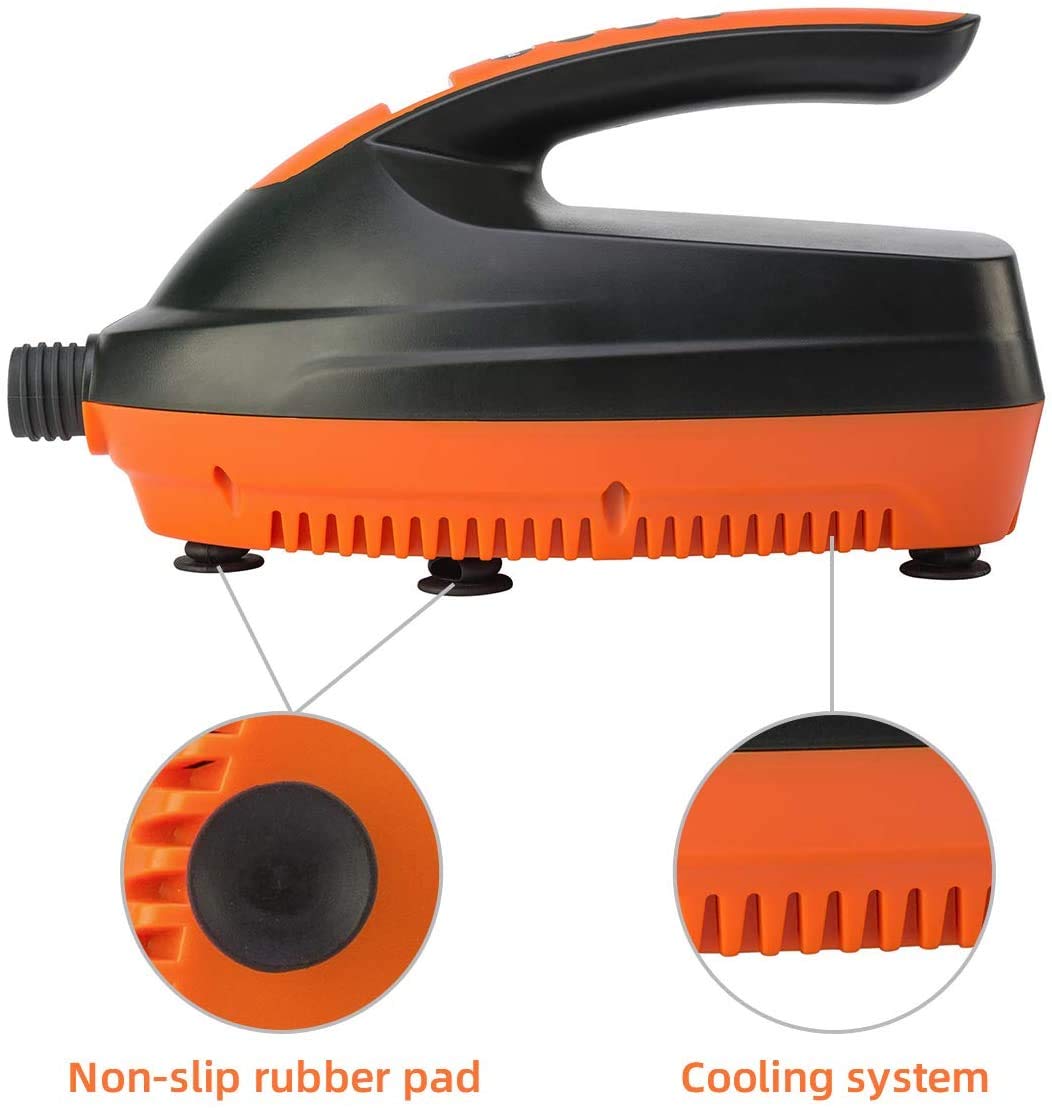 Tuomico SUP Pump Electric Paddle Board Pump with Auto-Off Feature,Portable Inflator for Inflatable, Paddleboard,Kayak, Boats, Rafts, Pool Toys, 12V DC Car Connection