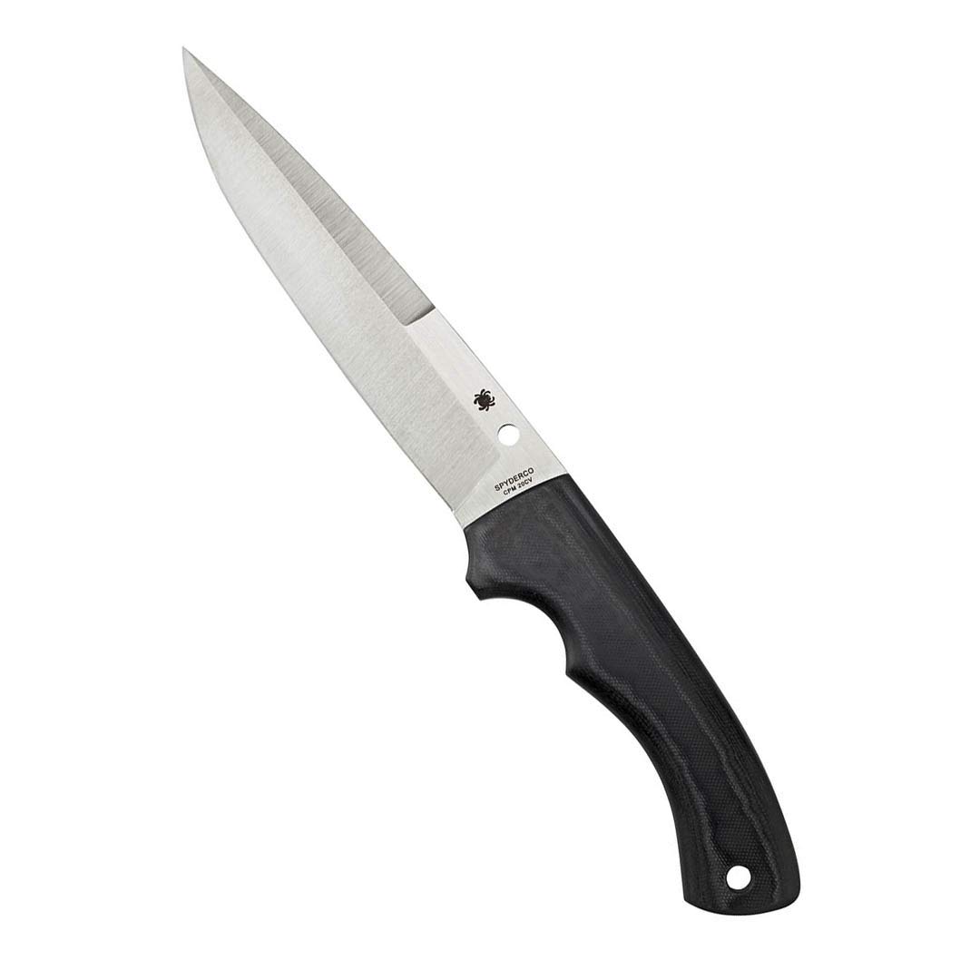 Spyderco Sustain Fixed Blade - Black G-10 Handle with PlainEdge, Saber, and CPM 20CV Steel Blade- FB39GP