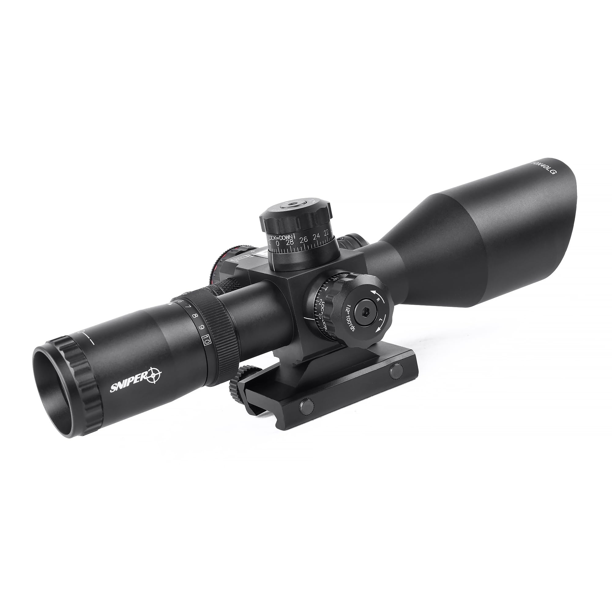 Sniper ST2.5-10x40 Rifle Scope Combo with Green Laser R/G Illuminated Reticle Red Dot Sight