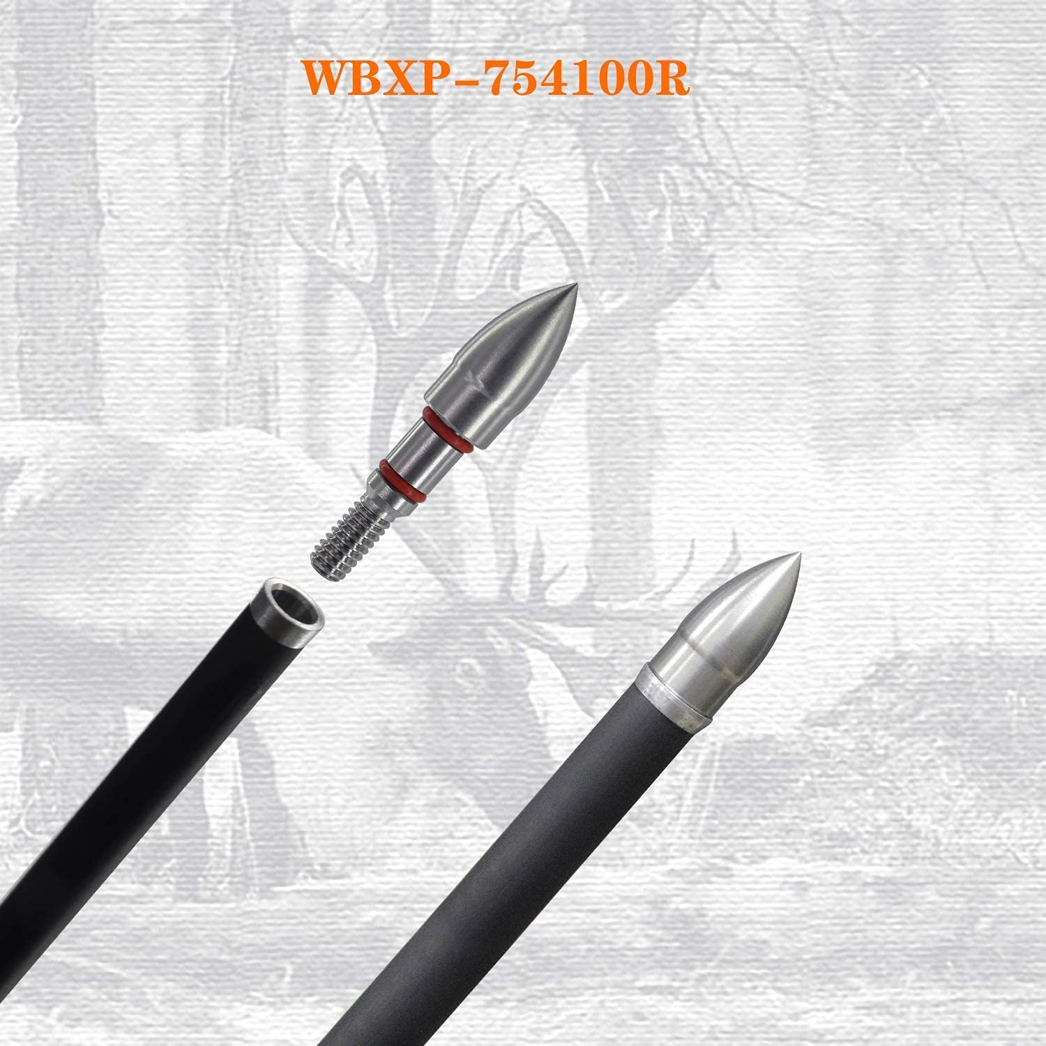 Wisdom 100 Grains Arrow Field Points 19/64 inch 7.54mm Stainless Steel Bullet Point Archery Tip for Bow Hunting Target Practice Inserts 1 Dozen 12 PCS