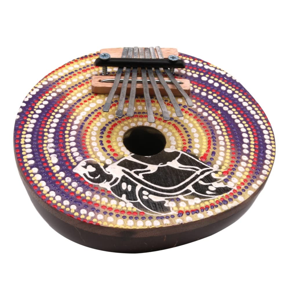 WSSBK Coconut Shell Finger Piano Thumb Piano 7-Tone Seven-Tone Kalimba Painted Kalimba Musical Instrument Beginner