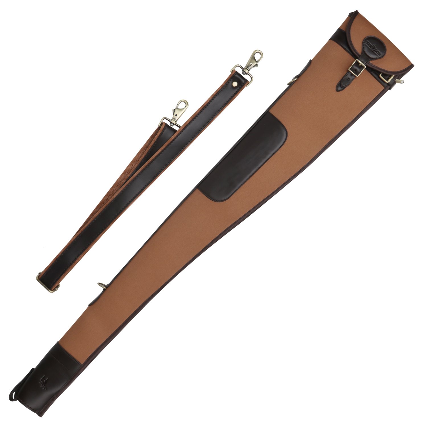 TOURBON Rifle Gun Case Soft Faux Fleece Padded 50" Shotgun Bag Slip - Canvas and Leather
