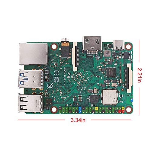youyeetoo Rock PI 4B V1.4 Rockchip RK3399 ARM Cortex Six Core SBC/Single Board Computer Compatible with Official Raspberry Pi Display (Rock Pi4B 4G)