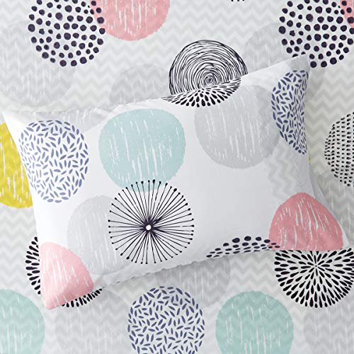 UOZZI BEDDING Printed 4 Pieces Girls Bed Sheets Set Queen Size 1500 Soft Brushed Microfiber Colorful Dots and Stripes Patterned Adult Bedding Set