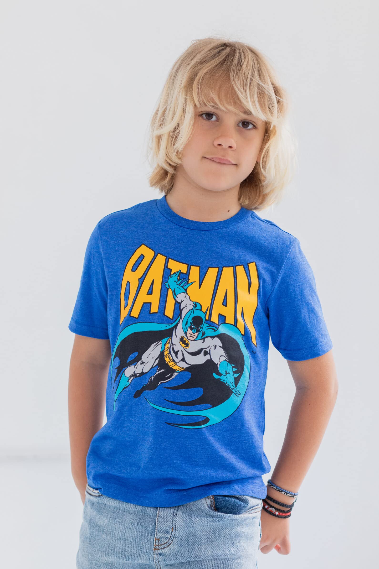 Warner Bros. Justice League Batman Big Boys 4 Pack Short Sleeve T-Shirt 14-16 Multicolor