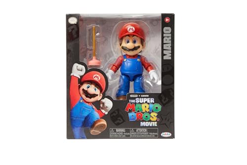 THE SUPER MARIO BROS. MOVIE - 5 Inch Action Figures Series 1 β Mario Figure with Plunger Accessory