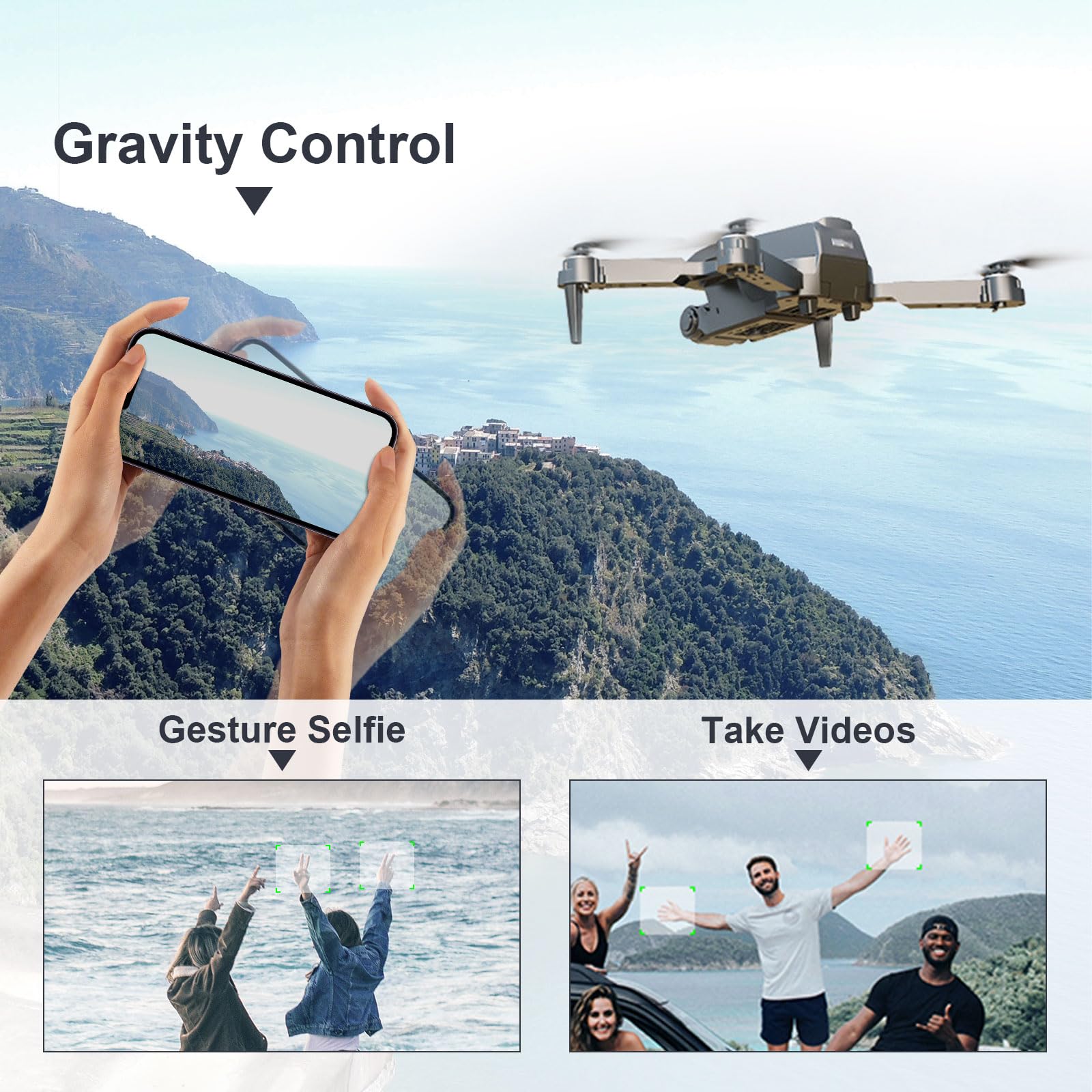 VERSAINSECT ni Drone with Camera, 720P HD FPV Video Foldable Remote RC Quadcopter Tes-la Toys