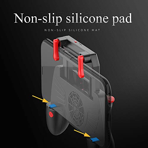 Uberwith 32 Shots per Second PUBG Trigger Mobile Controller, Gaming Grip with Portable Charger Cooling Fan,for PUBG/Fortnite/Rules of Survival L1R1 Mobile Game Trigger Joystick for Android iOS Phone