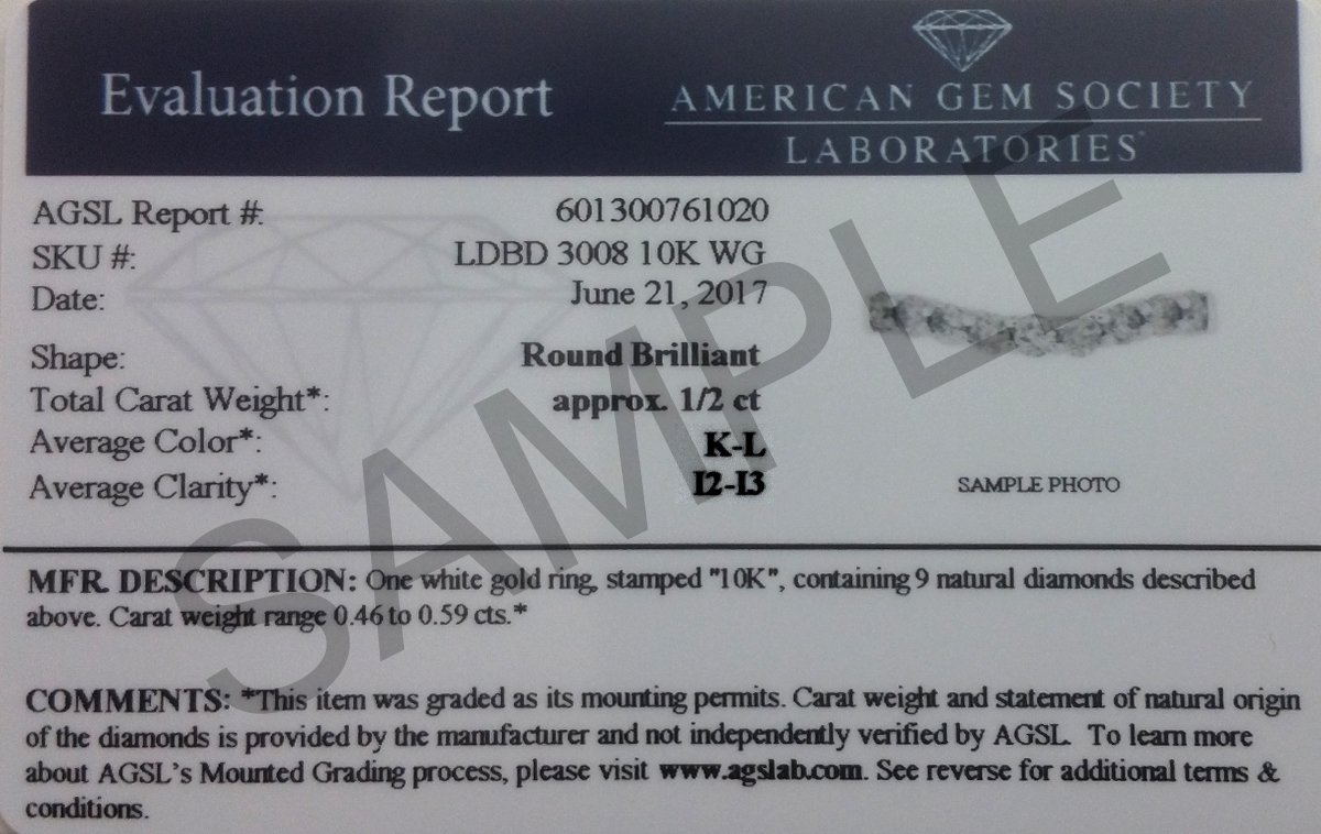 SZUL AGS Certified 1/2 Carat TW Diamond Curve Wedding Band in 10K White Gold