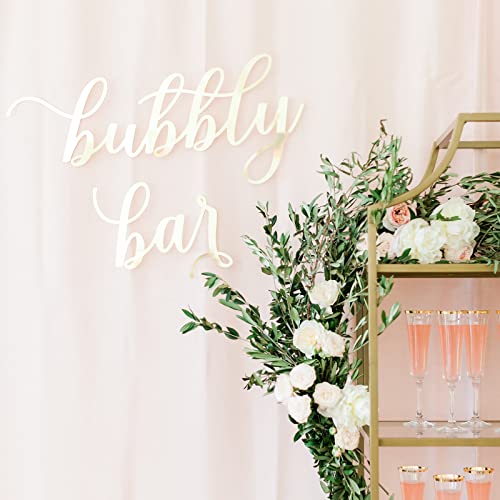 Style Me Pretty Gold Bubbly Bar Acrylic Sign