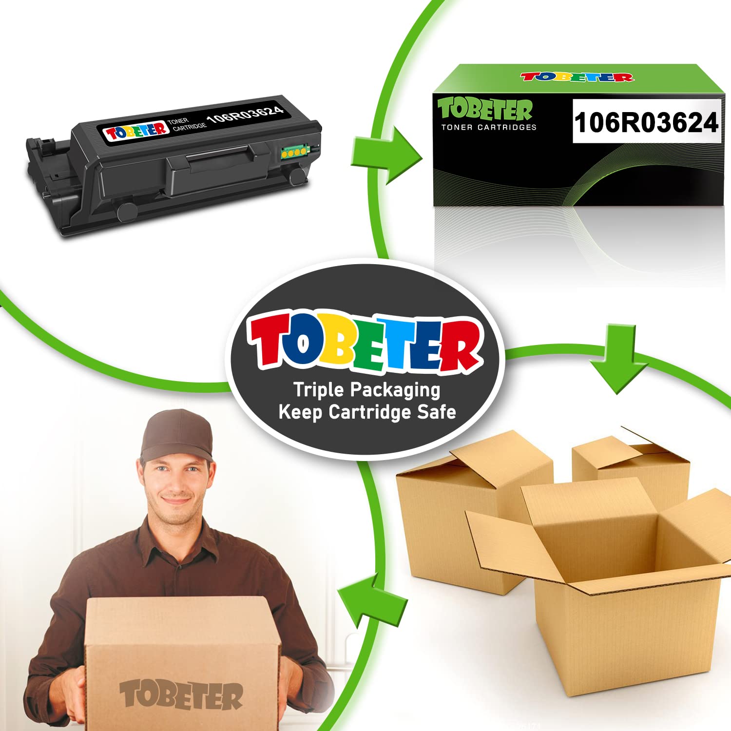 ToBeter Compatible 3330 3335 3345 Toner Replacement for Xerox 106R03624 106R03623 Toner Cartridge for Phaser 3330 WorkCentre 3335 3345 Series Laser Printer (15,000 Pages, Extra High Yield, 1 Black)
